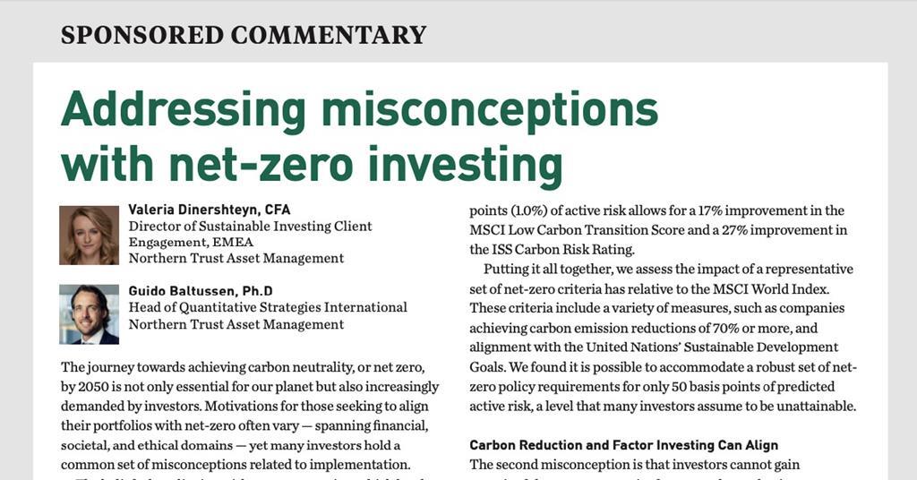 Addressing misconceptions with net-zero investing | Northern Trust ...