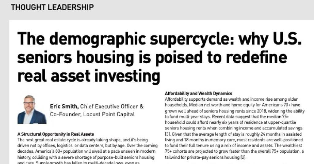 The demographic supercycle: why U.S. seniors housing is poised to ...
