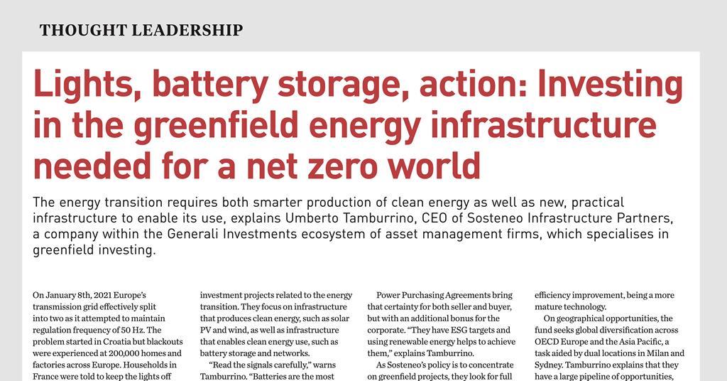 Lights, battery storage, action: Investing in the greenfield energy ...