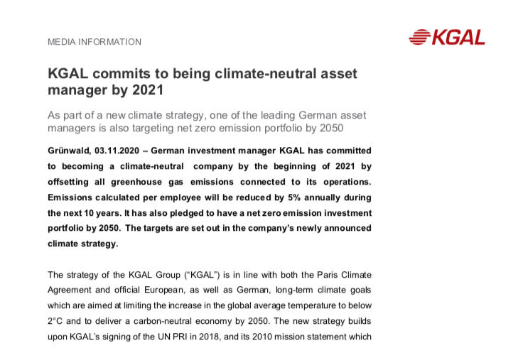 KGAL commits to being climate-neutral asset manager by 2021 | KGAL ...
