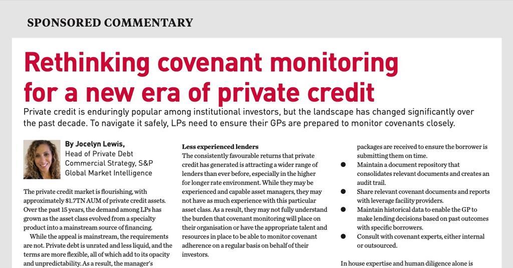 Rethinking covenant monitoring for a new era of private credit | S&P ...