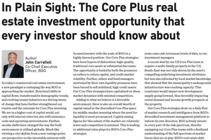 In Plain Sight: The Core Plus real estate investment opportunity that ...