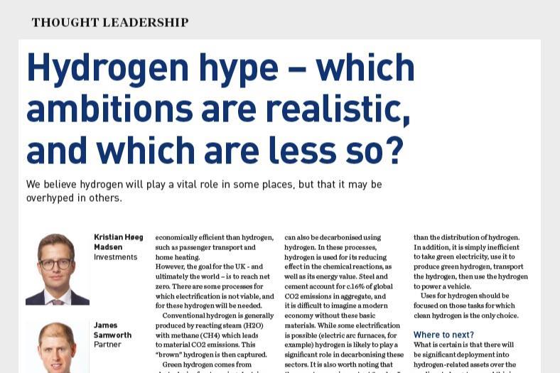 Hydrogen hype – which ambitions are realistic, and which are less so ...
