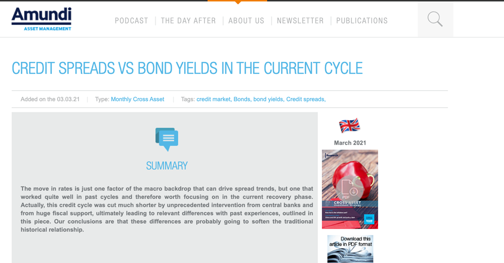 Credit spreads vs bond yields in the current cycle | Amundi | Reference Hub