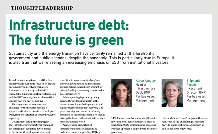 Infrastructure debt: The future is green | BNP Paribas Asset Management ...