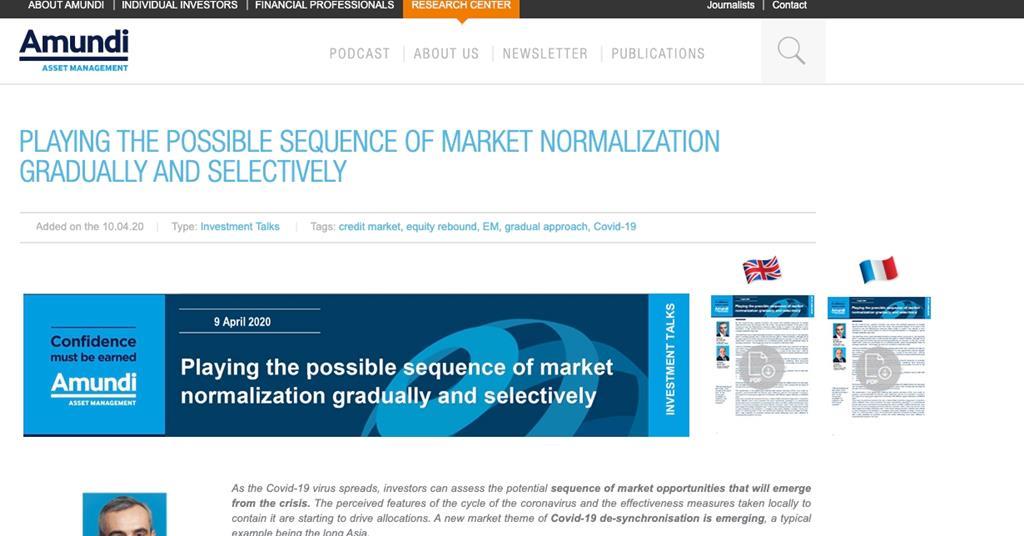 Playing The Possible Sequence Of Market Normalization Gradually And Selectively | Amundi ...