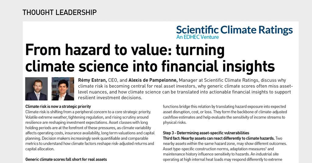 From hazard to value: turning climate science into financial insights ...
