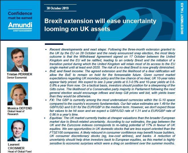 Brexit extension will ease uncertainty looming on UK assets | Amundi ...
