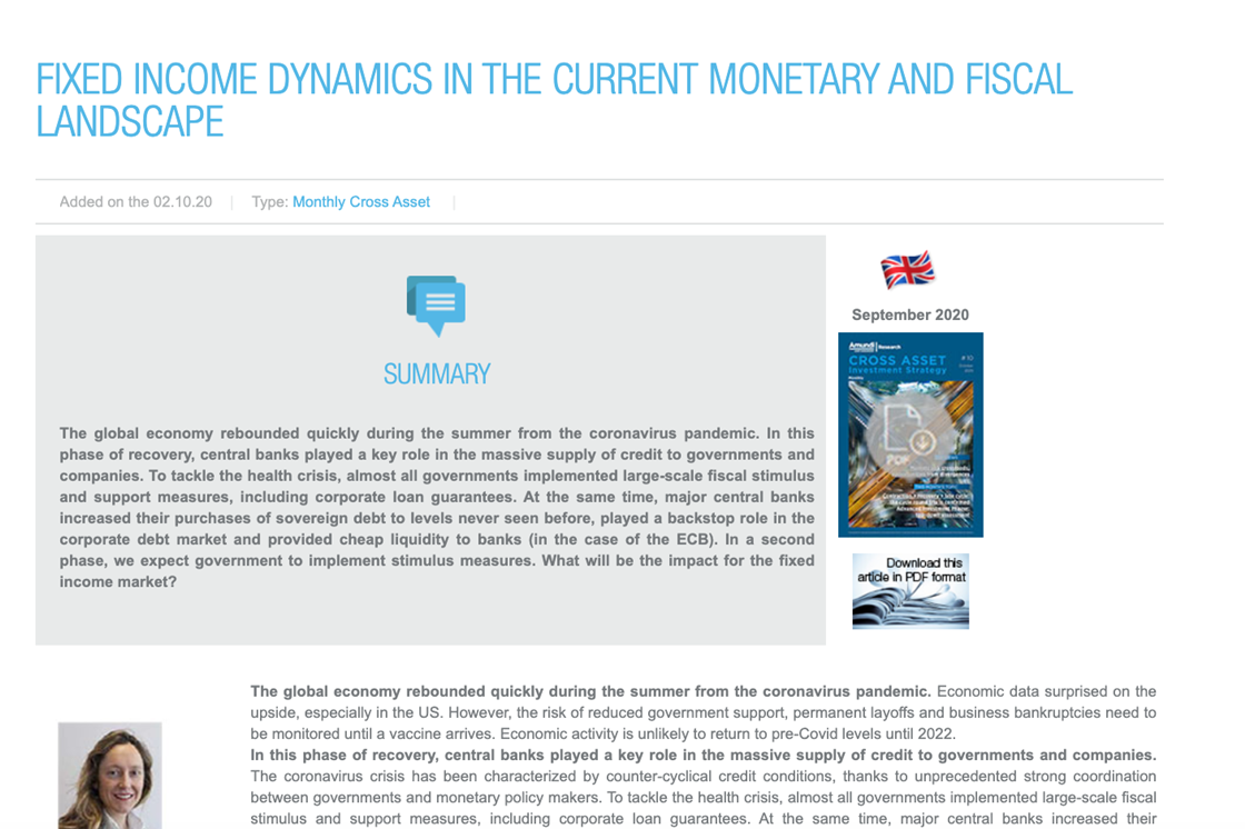 Fixed income dynamics in the current monetary and fiscal landscape ...