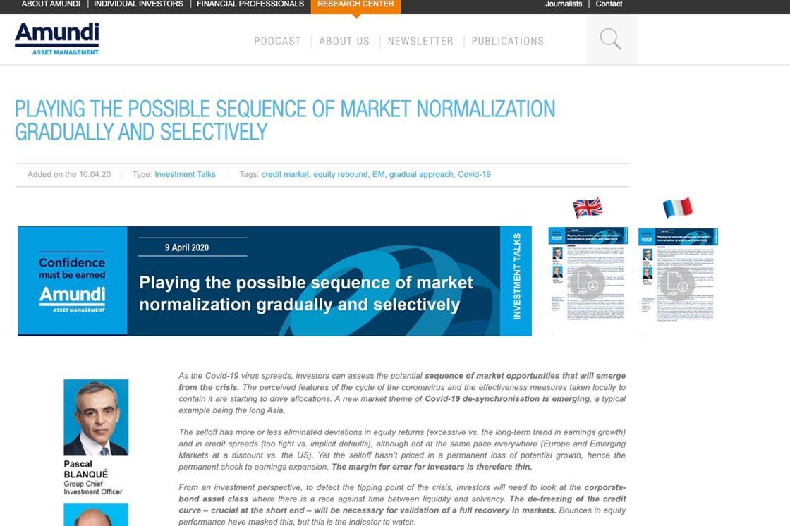 Playing The Possible Sequence Of Market Normalization Gradually And Selectively | Amundi ...