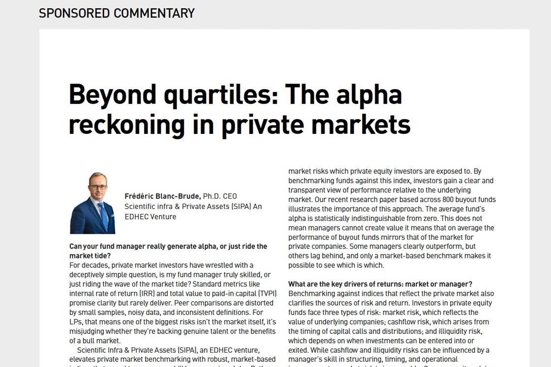 Beyond quartiles: The alpha reckoning in private markets | EDHEC ...